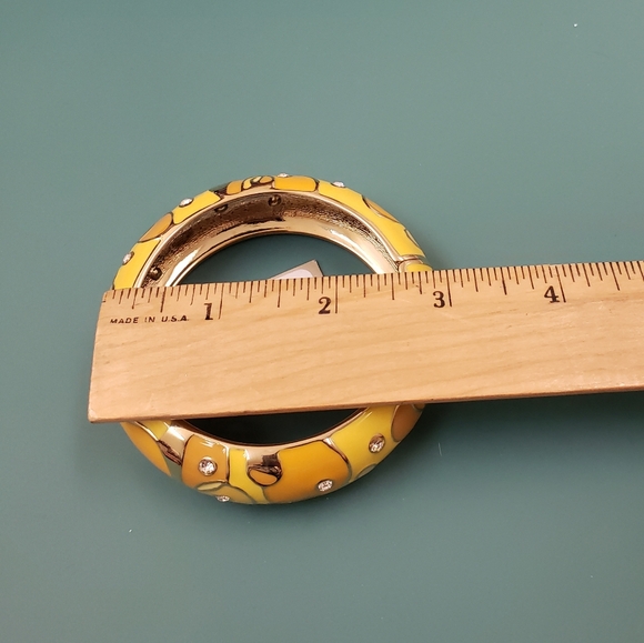 Sequin | Jewelry | Sequin Nwt Yellow Gold Jeweled Swirl Circle Enamel ...